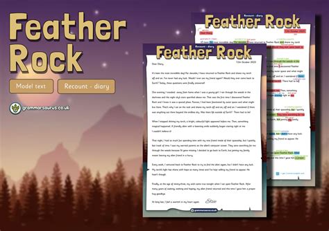 Year 2 Model Text Diary Entry Feather Rock Grammarsaurus