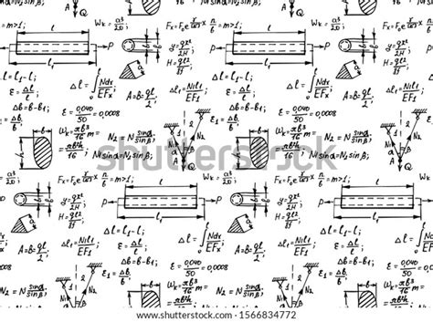 Retro Physics Seamless Pattern Equations Figures Stock Vector Royalty Free 1566834772