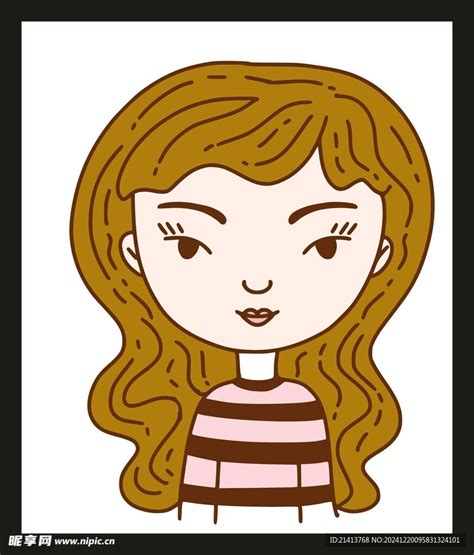 卡通女孩头像设计图 动漫人物 动漫动画 设计图库 昵图网