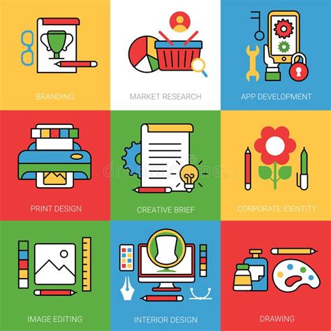 Web Design Development Programming Coding Mockup Flat 3d Concept Stock