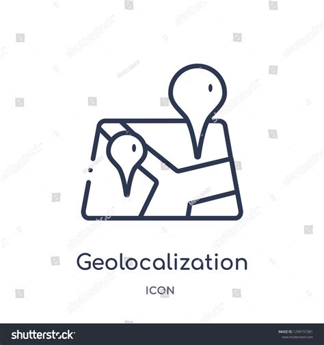 Linear Geolocalization Icon Maps Locations Outline Stock Vector