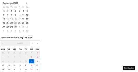 Create A Calendar In React Js Ak Codesandbox