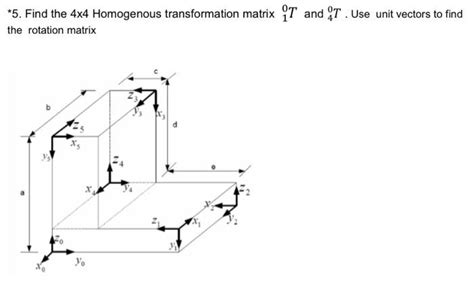Solved ⋆5 Find The 4×4 Homogenous Transformation Matrix 10t
