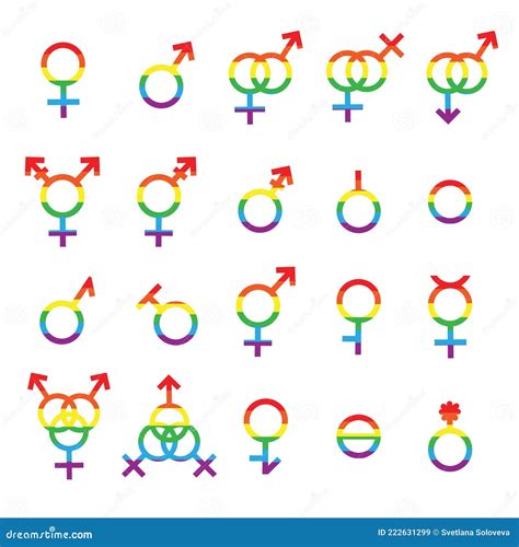 Vector Rainbow Gender Symbol And Sex Orientation Stock Vector