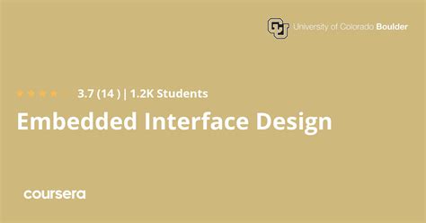 embedded interface design specialization coursya