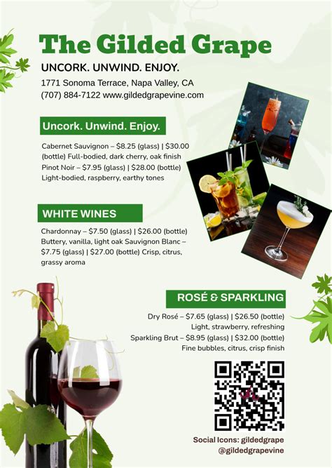 Free Diy Drink Menu Template To Edit Online