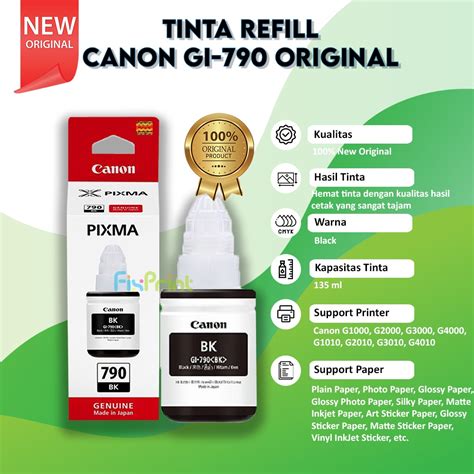 Jual Tinta Printer Canon Gi790 Gi 790 G1010 G2010 G1000 G2000 Original Ori Tinta Refill Isi