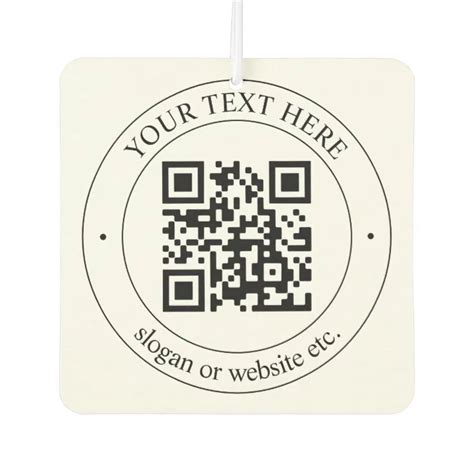 Upload Your Own Qr Code And Customizable Text Air Freshener Zazzle