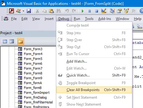 Ms Access Why Does My VBA Procedure Sometimes Stop In Debug Mode Stack Overflow