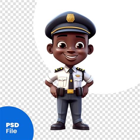 Premium Psd 3d Render Of A Little Police Boy With Cop Policeman Hat