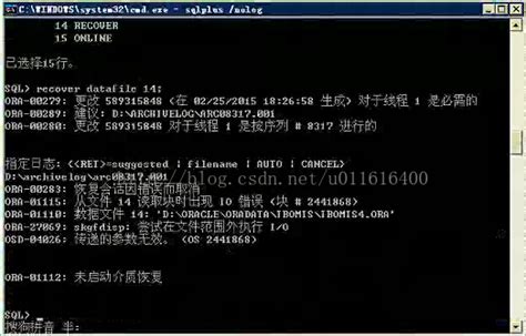 尝试进行recover datafile时报告下列错误 ora 00283 ora 01115 ora 01110 ora 27069 osd