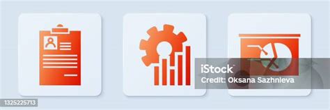원형 차트 인포그래픽 이력서가 있는 클립보드 그래프 차트를 사용하는 보드 설정 흰색 정사각형 버튼 벡터 개념에 대한 스톡 벡터 아트 및 기타 이미지 Istock