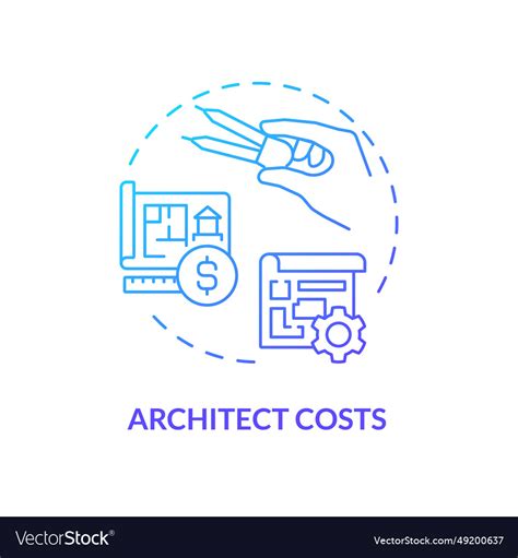 2d Thin Line Gradient Icon Architect Costs Concept