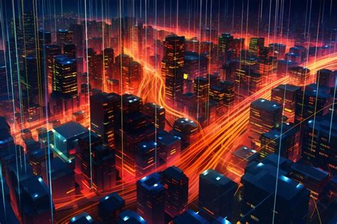 Premium Photo Network Era Visualization Of Data Streams
