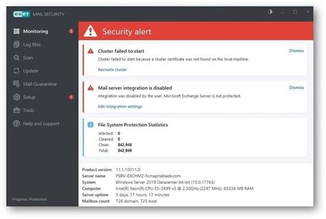 Eset Mail Security Cluster Failed To Start And Mail Server Integration Disabled Eset Products