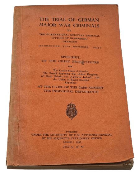 Prosecution Speeches At The Nuremberg Trials First Edition British