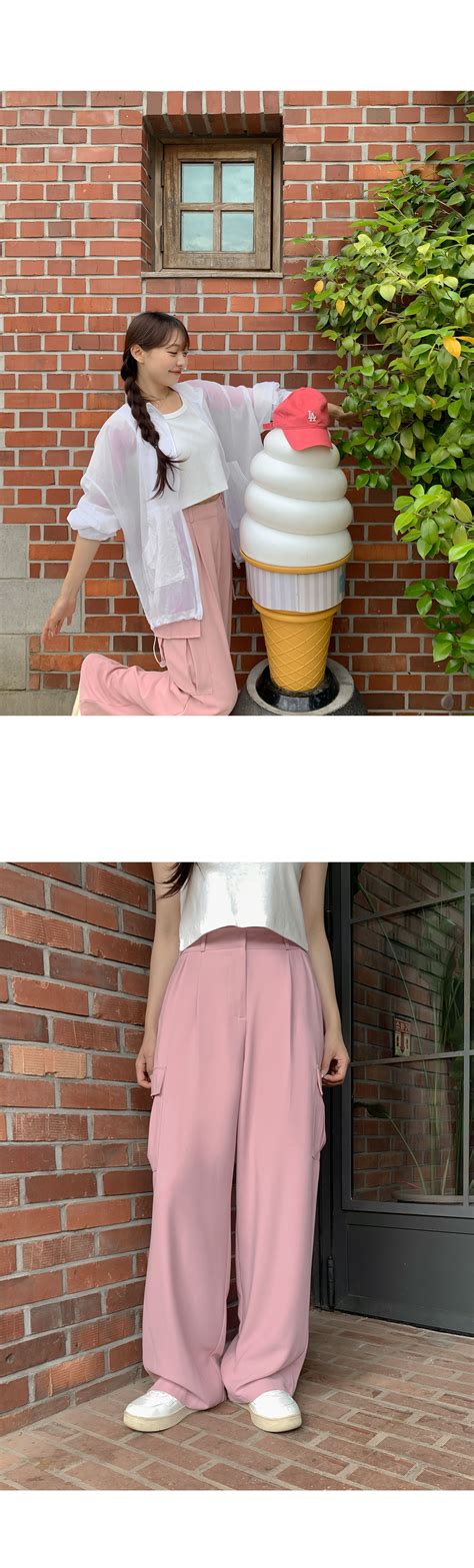 고고싱 여름카고바지 썸머 핀턱 와이드카고슬랙스 4컬러쿨링팬츠바지ykk기장별