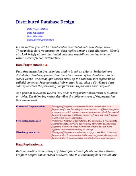 Fragmentationandreplication Distributed Database Design Data Fragmentation Data Replication