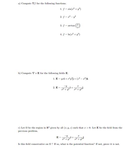 Solved A Compute F For The Following Functions Chegg