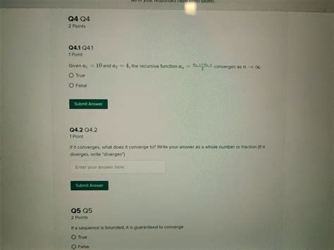 Solved All Your Responses Have Been Saved Q4 Q4 2 Points