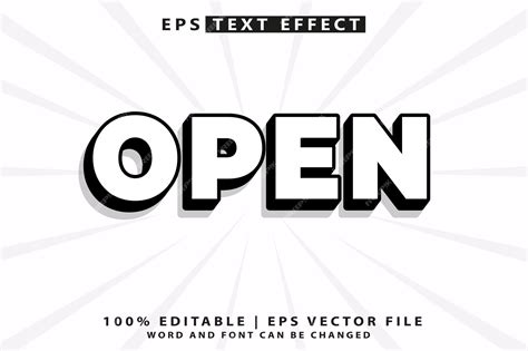 Premium Vector Open Text Effect Editable Template