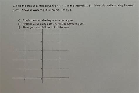solved 1 find the area under the curve f x x2 1 on the