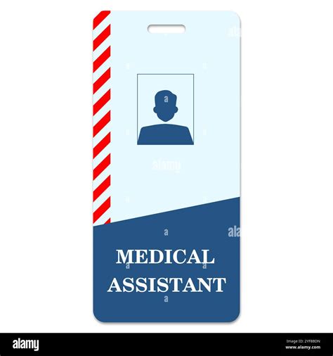 Medical Assistant Badge With Space For Photo On White Background Stock