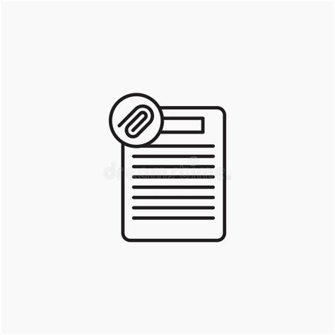 Attach Documentline In Thin Line Black Color Flat Simple Vector