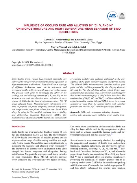 Pdf Influence Of Cooling Rate And Alloying By Cr V And Ni” On Microstructure And High