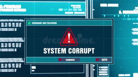 System Corrupt Warning Alert Screen Loop Blinking Glitch Animation Stock Footage Video Of