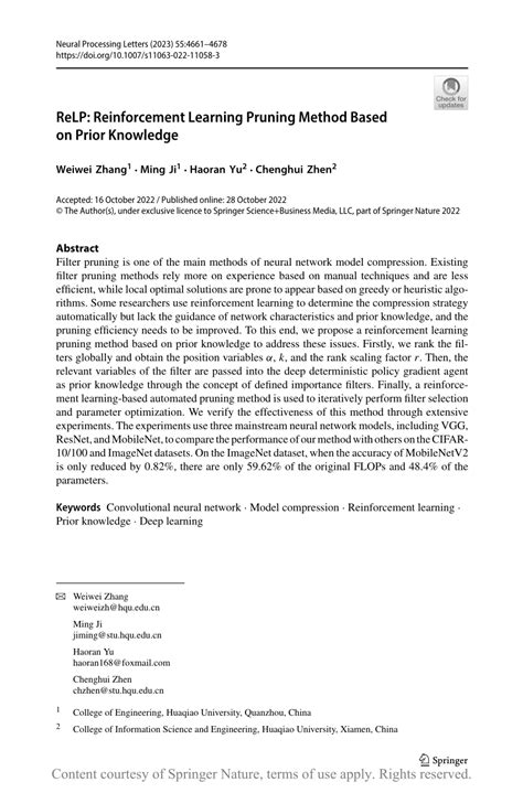 relp reinforcement learning pruning method based on prior knowledge