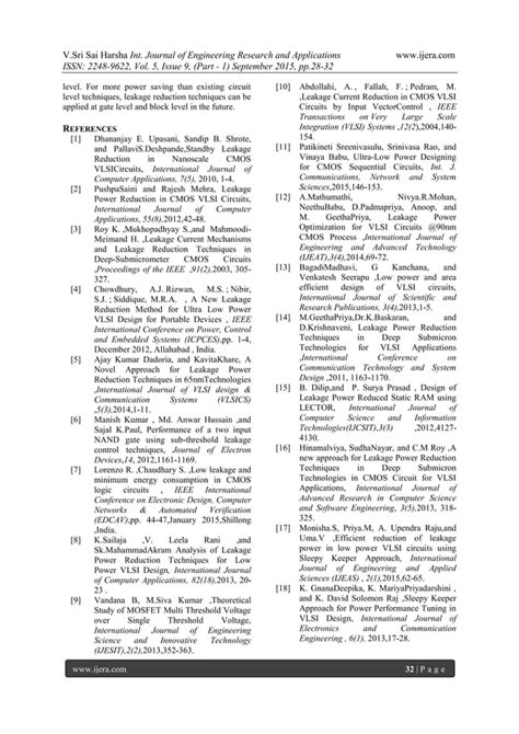 Sub Threshold Leakage Current Reduction Techniques In Vlsi Circuits A