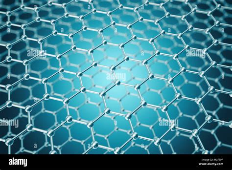 Rendering Abstract Nanotechnology Hexagonal Geometric Form Close Up Concept Graphene Atomic
