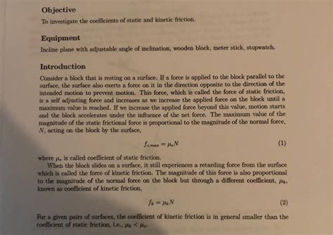 Solved Objective To Investigate The Coefficients Of Static