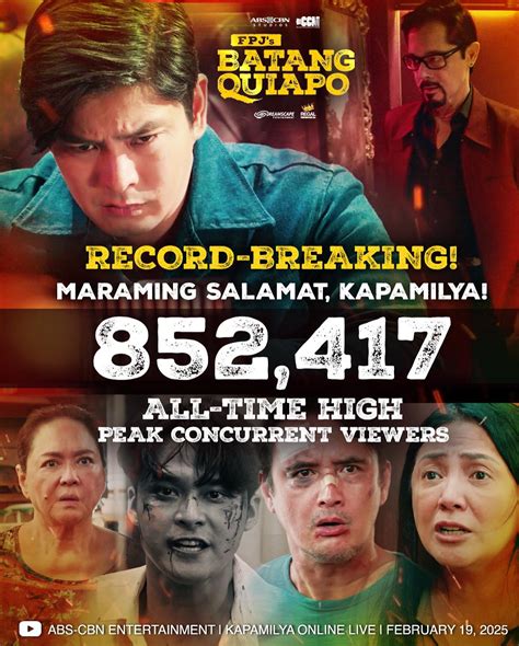 Fpjs Batang Quiapo Nagtala Ng Back To Back Online Viewership Records