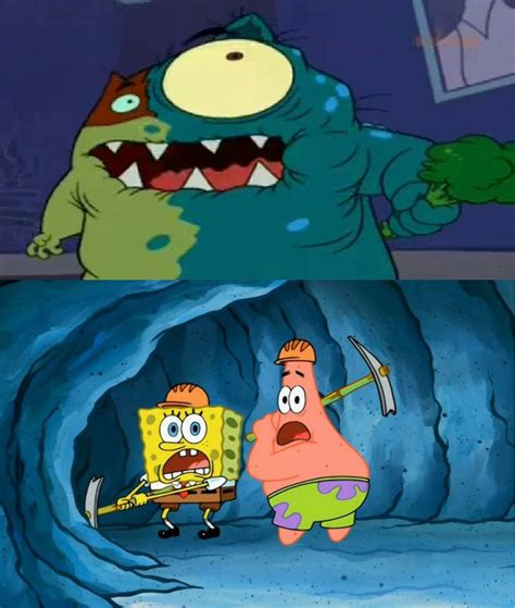 Mutant Gordon Scares Spongebob And Patrick By Pharrel3009 On Deviantart