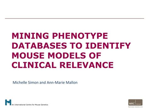 Ppt Mining Phenotype Databases To Identify Mouse Models Of Clinical