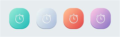 Alarm Line Icon In Flat Design Style Timer Signs Vector Illustration
