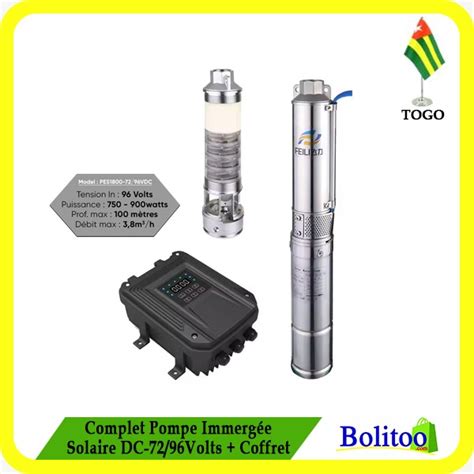 Complet Pompe Immergée Solaire Dc 7296v Coffret