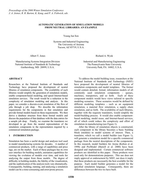 PDF Automatic Generation Of Simulation Models From Neutral Libraries An Example