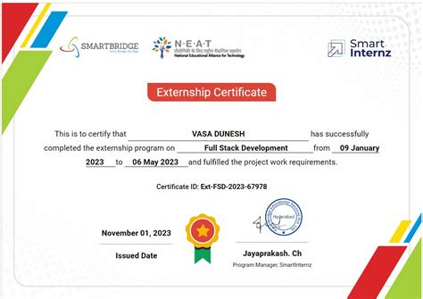 smartbridge fullstackdevelopment neat smartinternz techskills vasa dunesh