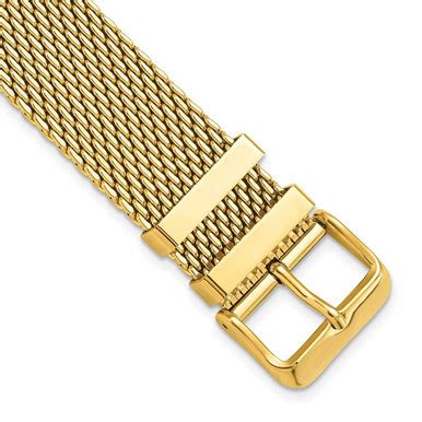 22mm Gold Tone Stainless Steel Mesh 2 Piece Watch Strap At Billythetree