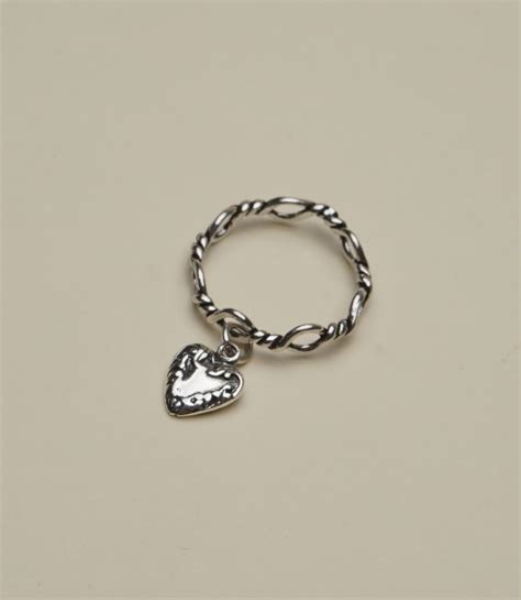 925실버 빌렛 달랑 빈티지 엔틱하트 펜던트 꼬임 은반지