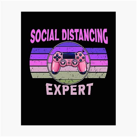 Lámina Fotográfica Gamer Girl Social Distancing Expert Gaming T