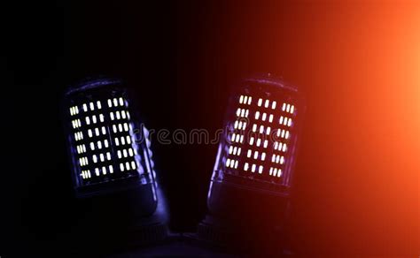Led Elements In The Lamp Lamps With Diodes Many Bright Lights From