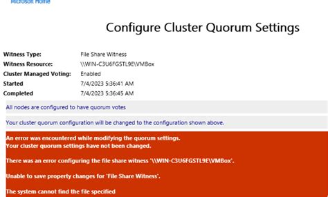 There Was An Error Configuring The File Share Witness ‘win