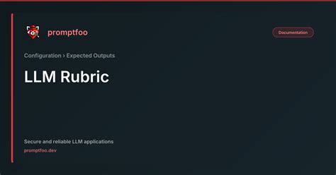Llm Rubric Promptfoo