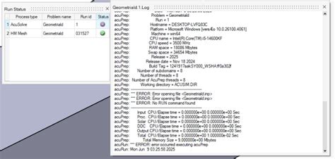 Error Error Occurred Executing Acuprep Error No Run Command Found