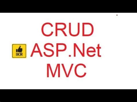 CRUD Operation ASP Net MVC Part 1 Basic Setup With Database