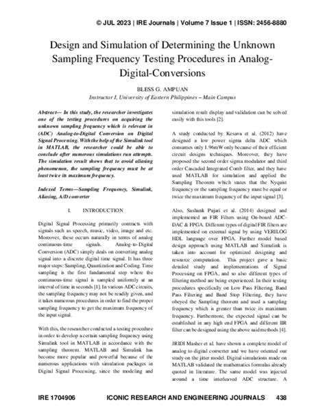 Pdf Design And Simulation Of Determining The Unknown Sampling